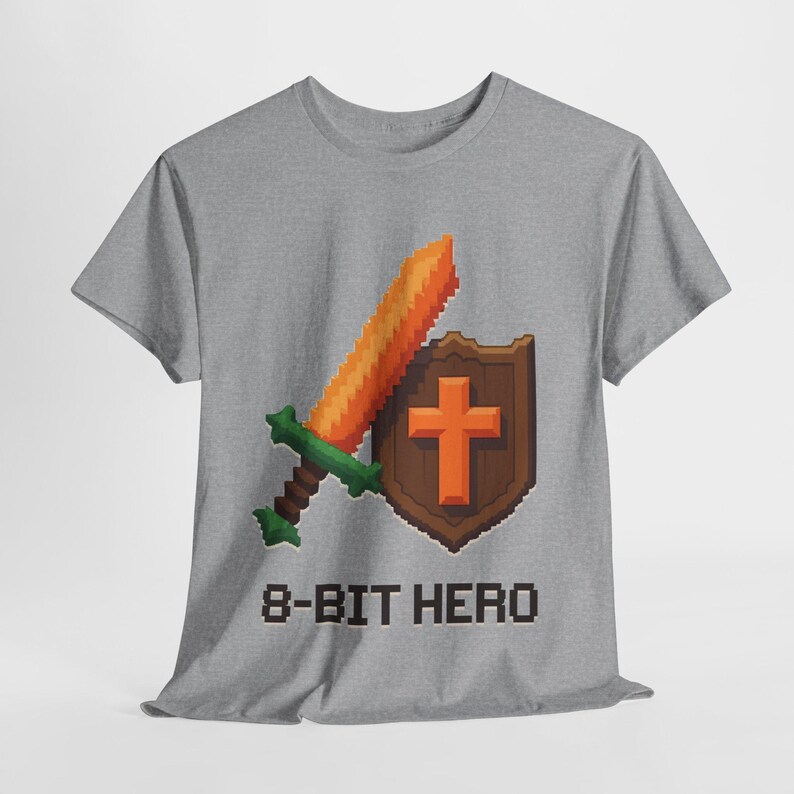 8-bit Hero Shirt Retro Gaming Pixel Art Tee Gift for Video Game Fans ...
