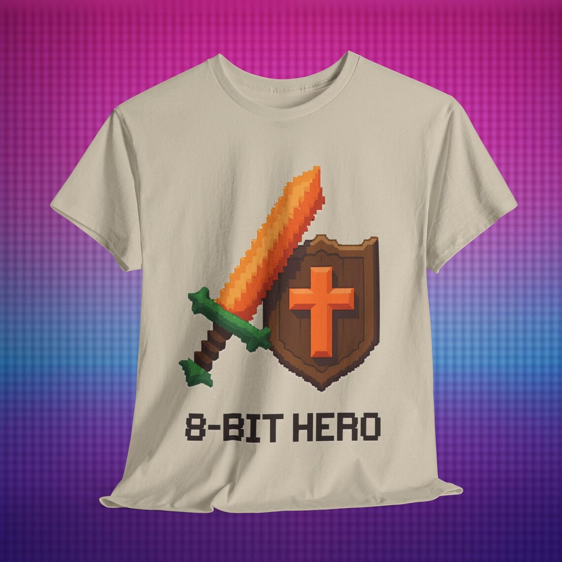 8-bit Hero Shirt Retro Gaming Pixel Art Tee Gift for Video Game Fans ...