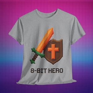 8-bit Hero Shirt - Retro Gaming Pixel Art Tee | Gift for Video Game ...