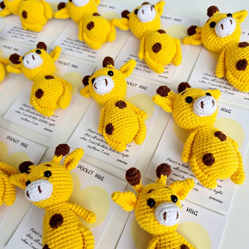 Crochet Giraffe Pocket Hug: Handmade Amigurumi Plush Gift, Mother's Day ...