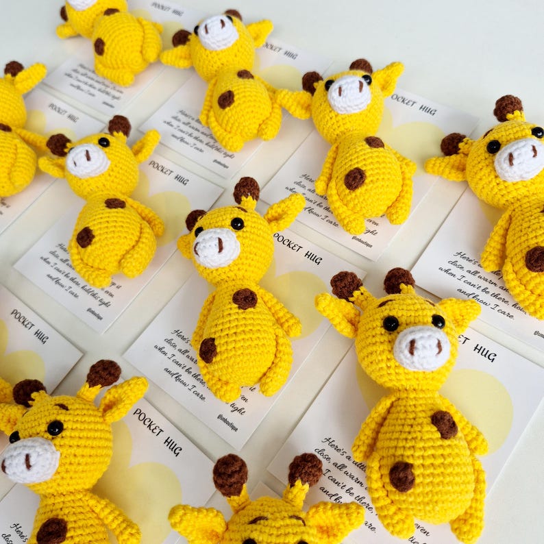 Crochet Giraffe Pocket Hug: Handmade Amigurumi Plush Gift, Mother's Day ...