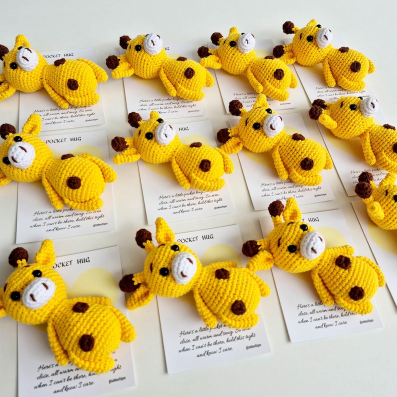 Crochet Giraffe Pocket Hug: Handmade Amigurumi Plush Gift, Mother's Day ...