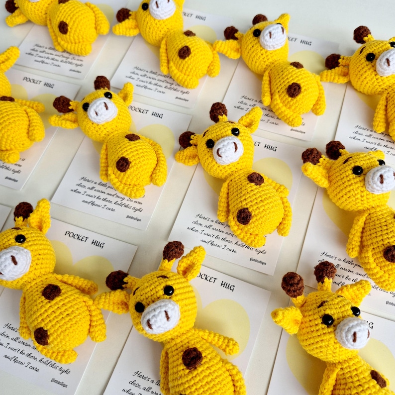 Crochet Giraffe Pocket Hug: Handmade Amigurumi Plush Gift, Mother's Day ...