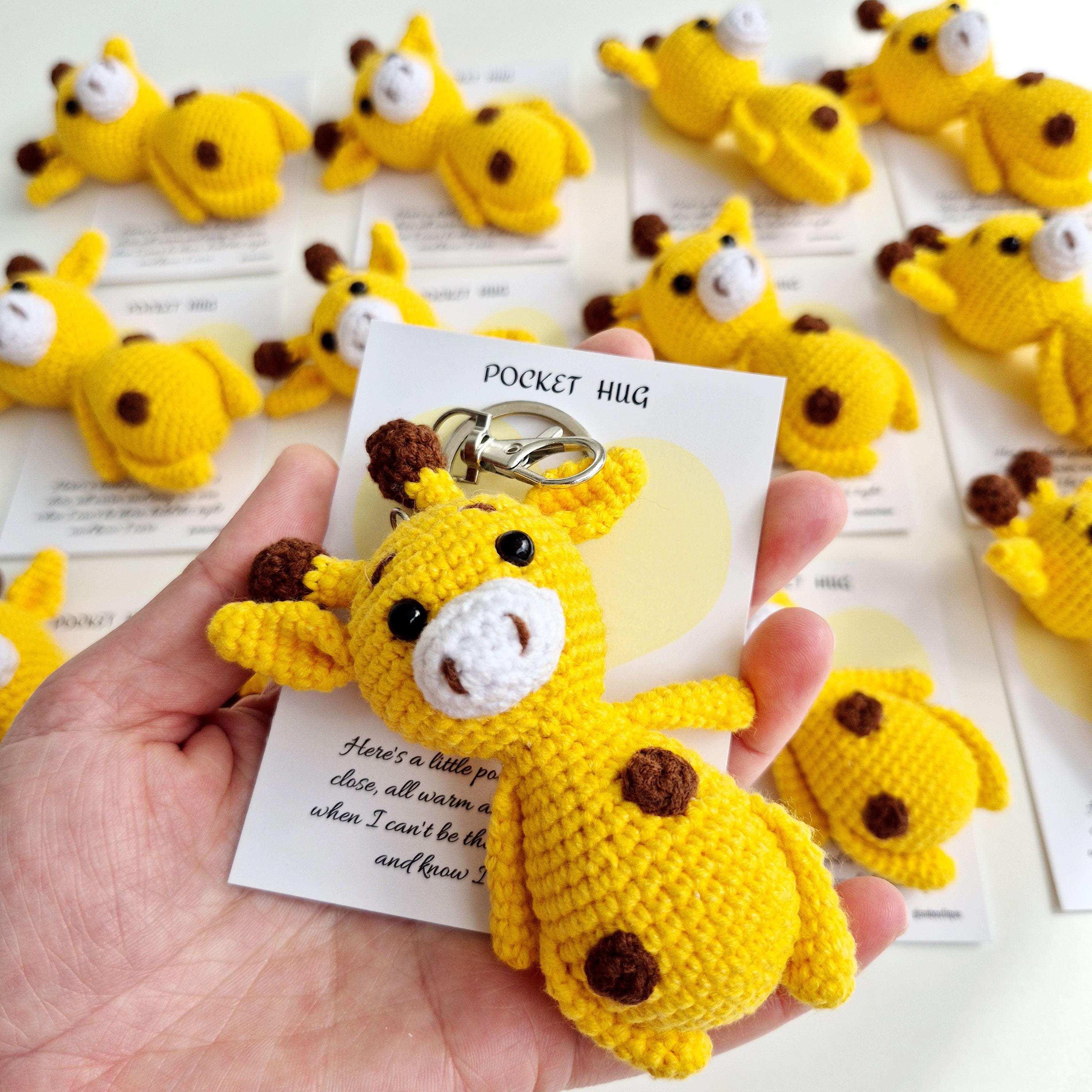 Crochet Giraffe Pocket Hug: Handmade Amigurumi Plush Gift, Mother's Day ...