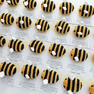 Crochet Bee, Pocket Hug Bee, Handmade Crochet Hug Gift, Miss You Gift ...