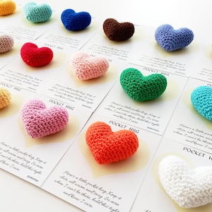 Crochet Pocket Hug: Handmade Heart Token, Thinking of You Gift - Etsy