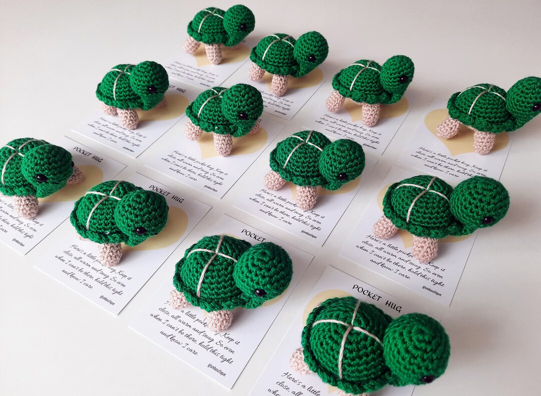 Handmade Pocket Hug Turtle, Sending a Hug, Crochet Hug Gift, First Day ...