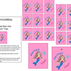 Mermaid Printable Favor Tags Mermaid Baby Shower Favor Tags Mermaid ...