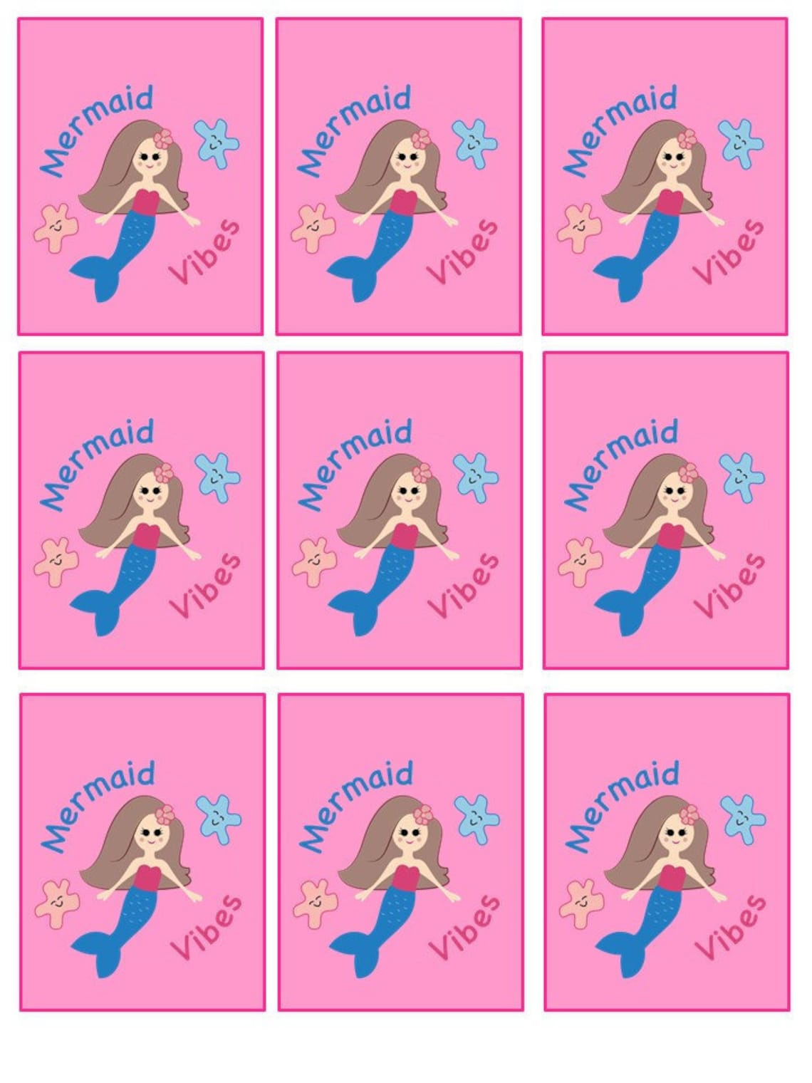 Mermaid Printable Favor Tags Mermaid Baby Shower Favor Tags Mermaid ...