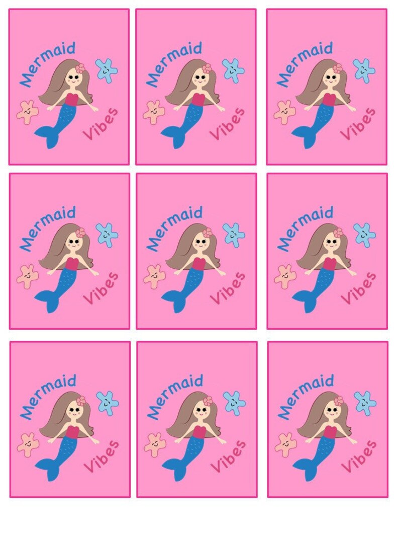 Mermaid Printable Favor Tags Mermaid Baby Shower Favor Tags Mermaid ...
