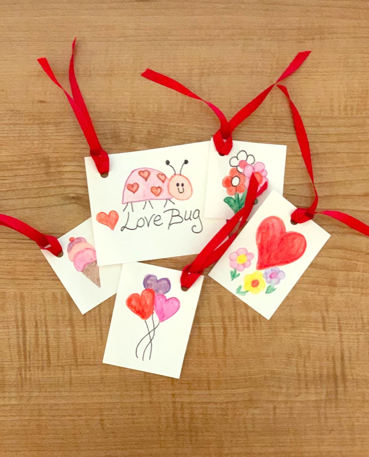 Handmade Valentine Gift Tags, Original Artwork Watercolor Painted ...