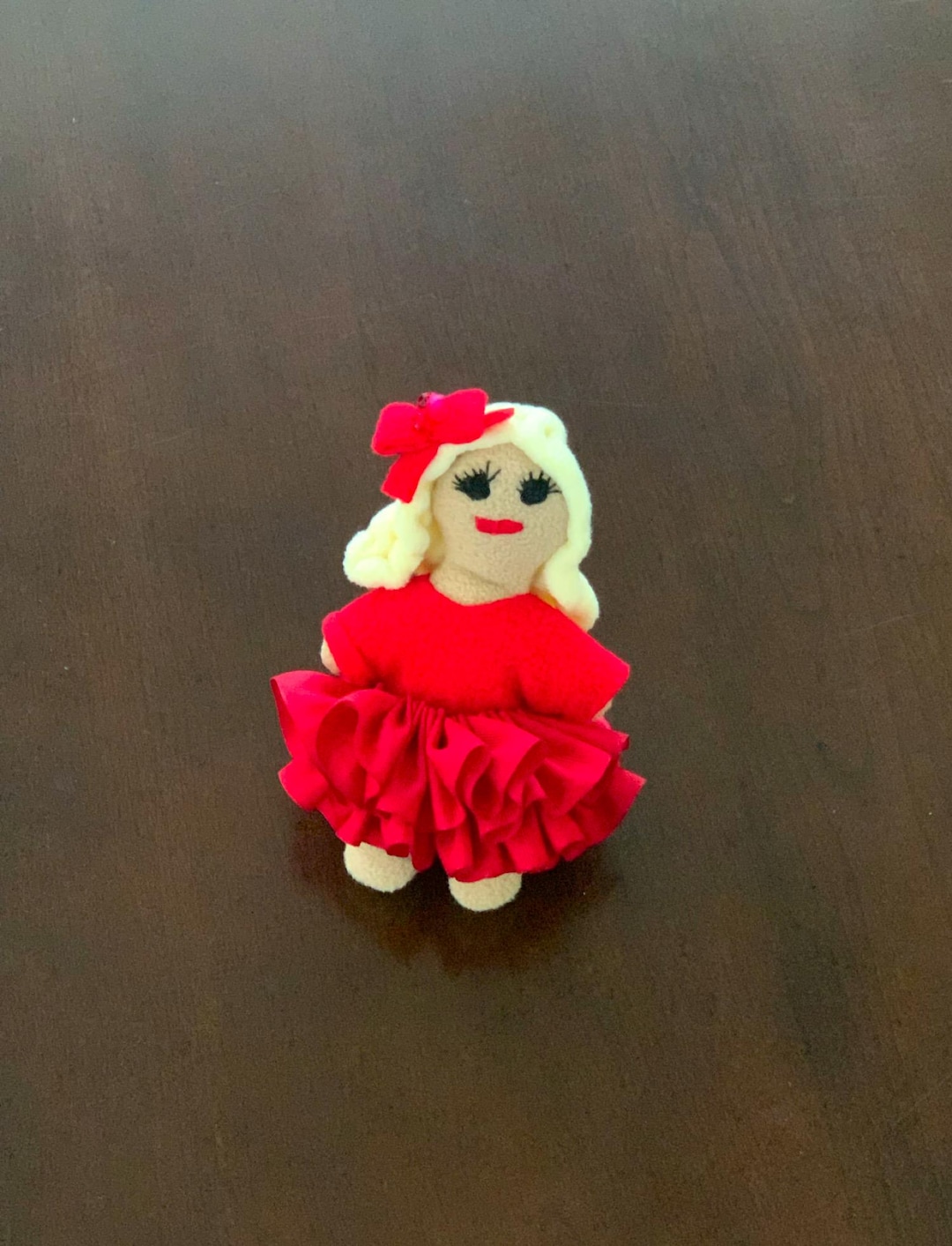 Cute Little Blonde Doll in Red Dress, Doll Decoration, Soft Plush ...