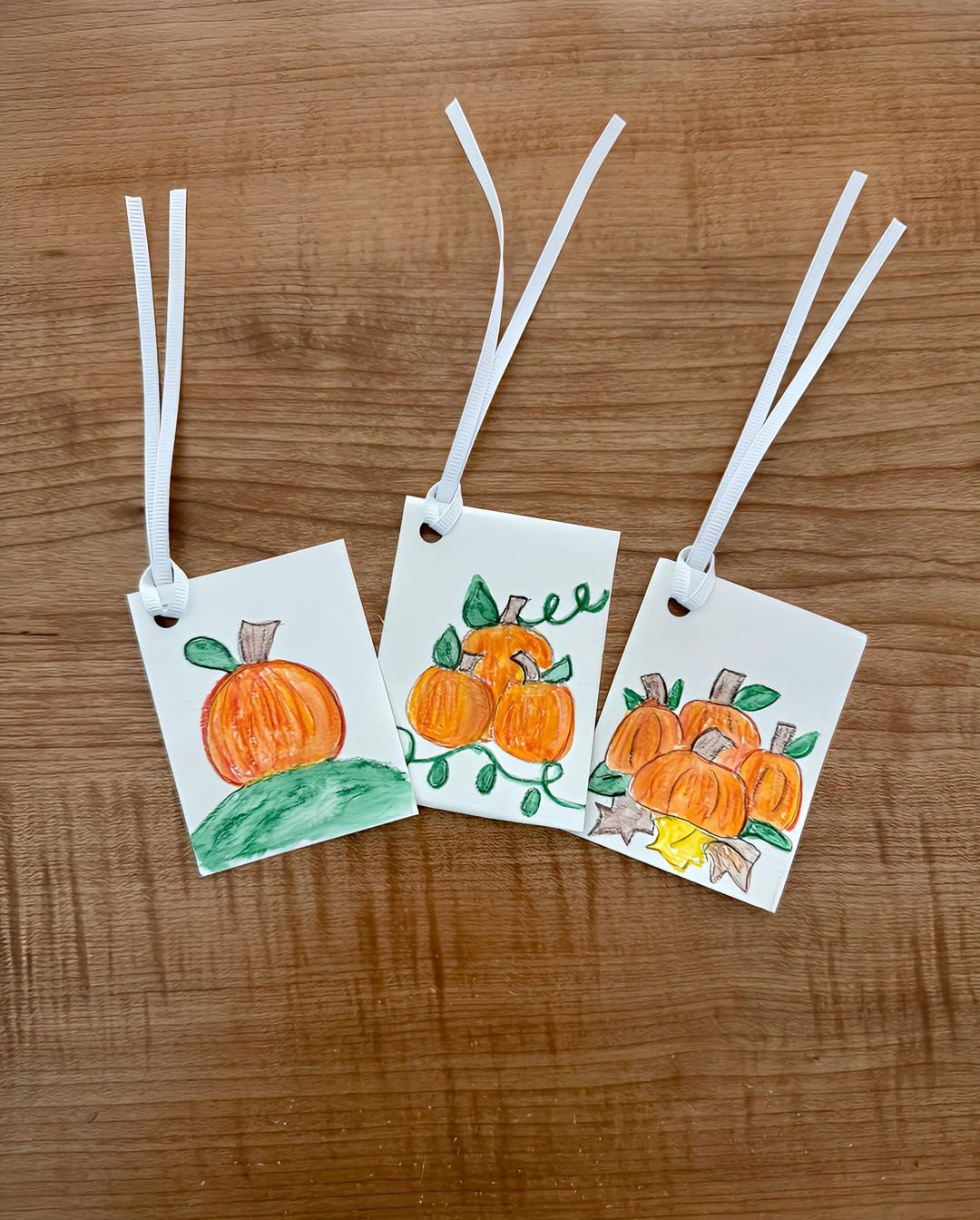 Pumpkins Gift Tags, Handmade Pumpkin Patch Gift Tags, Set of 3 ...