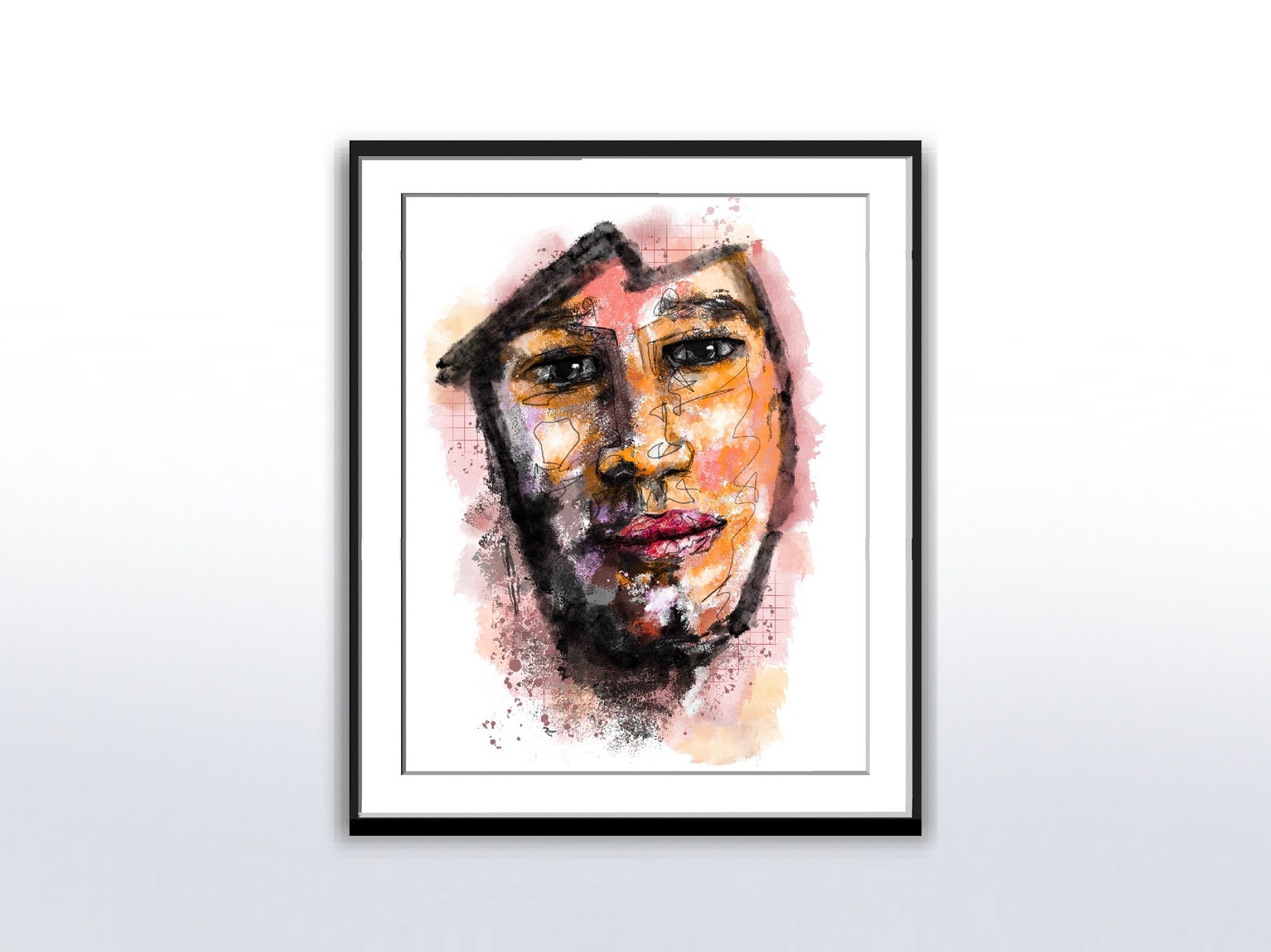 Printable Abstract Portrait Art | Abstract Man's Face Art | Printable ...