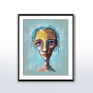 Printable Abstract Portrait Art | Abstract Expressionism Woman's Face ...