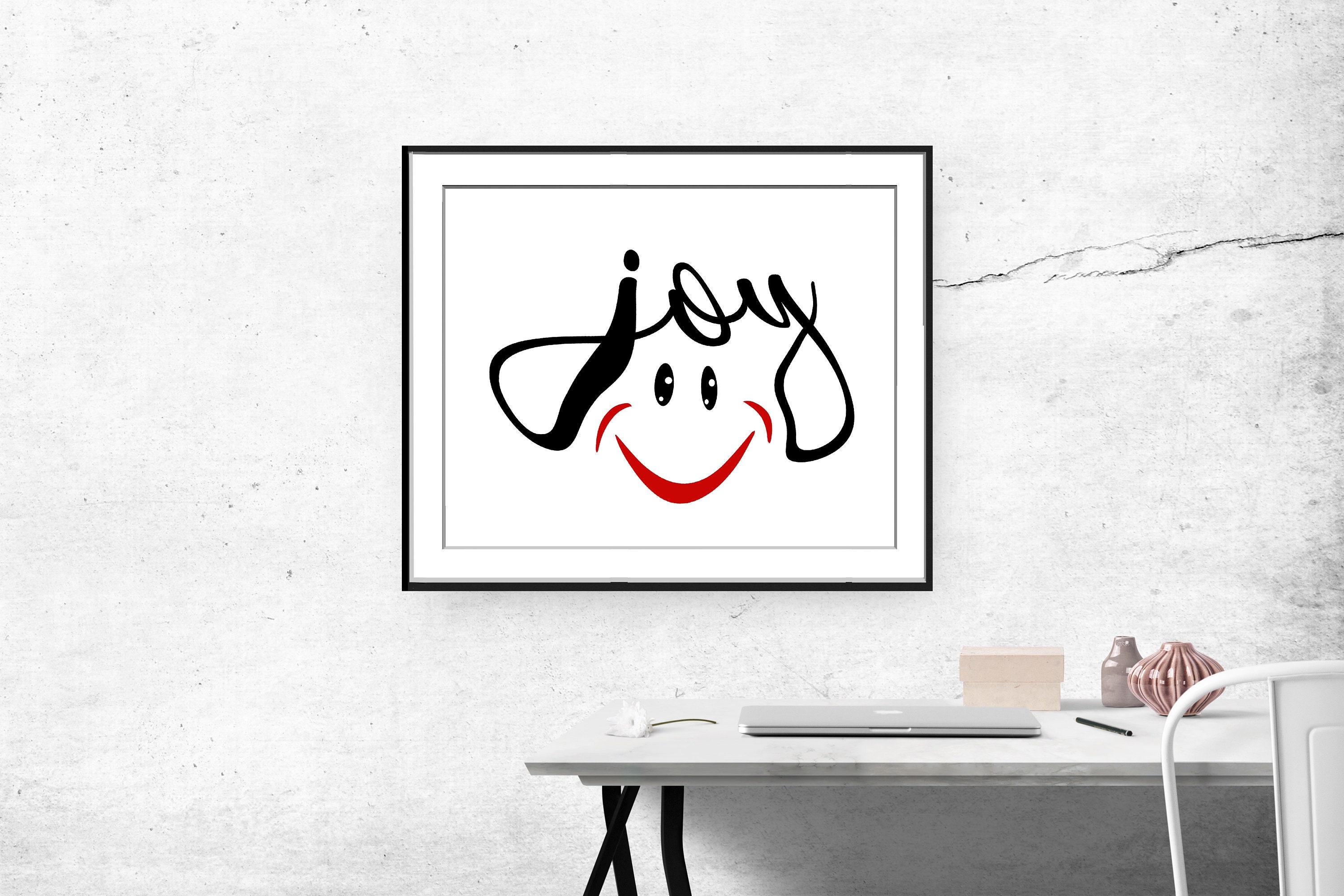 Printable Inspirational Joy Wall Art With Smile | Joy Word Art | Happy ...