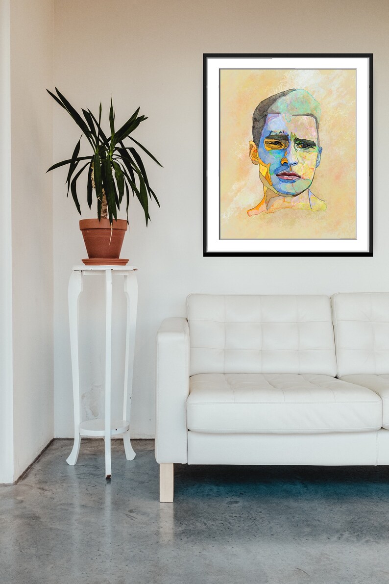 Printable Abstract Portrait Art | Abstract Man's Face Art | Printable ...