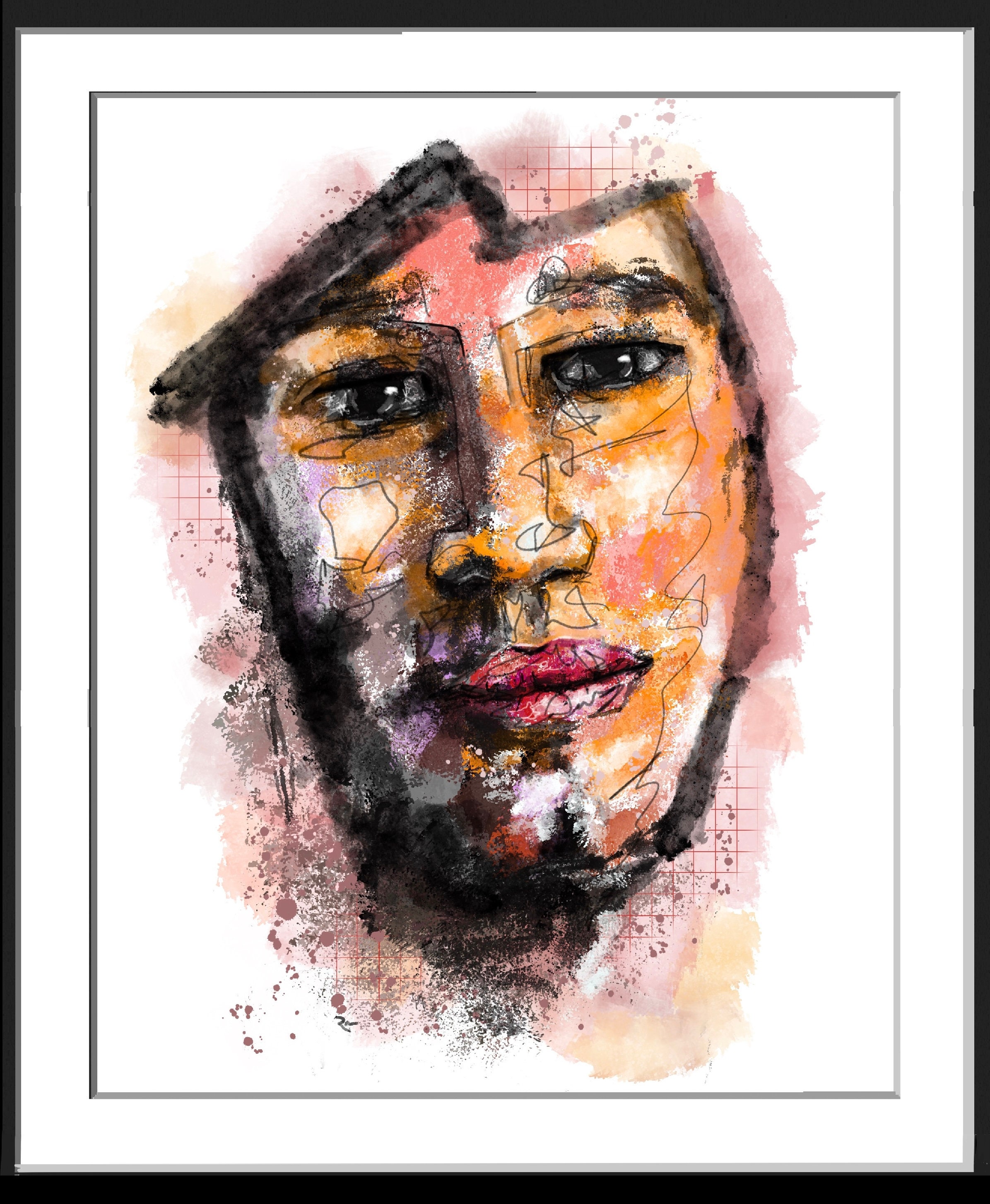 Printable Abstract Portrait Art Abstract Man's Face Art - Etsy