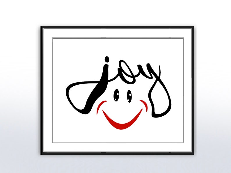 Printable Inspirational Joy Wall Art With Smile | Joy Word Art | Happy ...