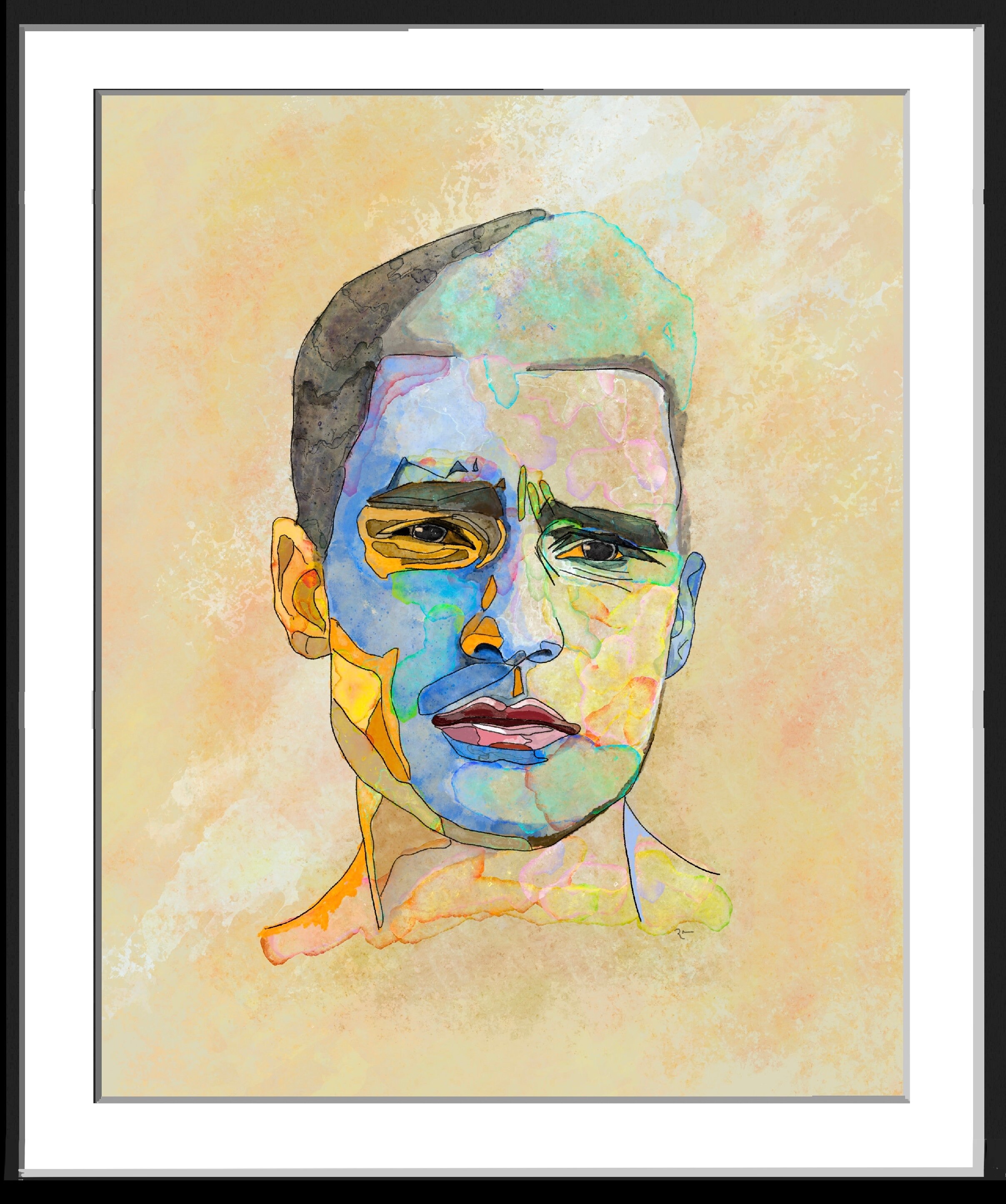 Printable Abstract Portrait Art | Abstract Man's Face Art | Printable ...
