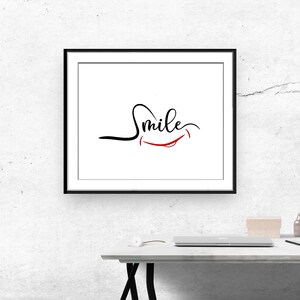 Printable Inspirational Smile Text Print | Wall Art | Smiles | Happy ...