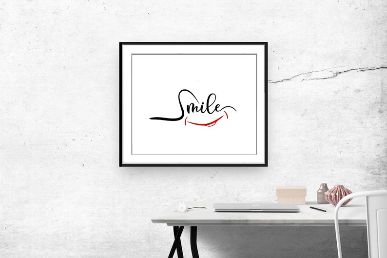 Printable Inspirational Smile Text Print | Wall Art | Smiles | Happy ...
