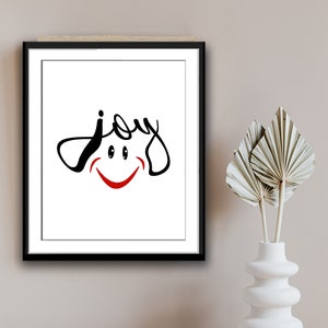 Printable Inspirational Joy Wall Art With Smile | Joy Word Art | Happy ...