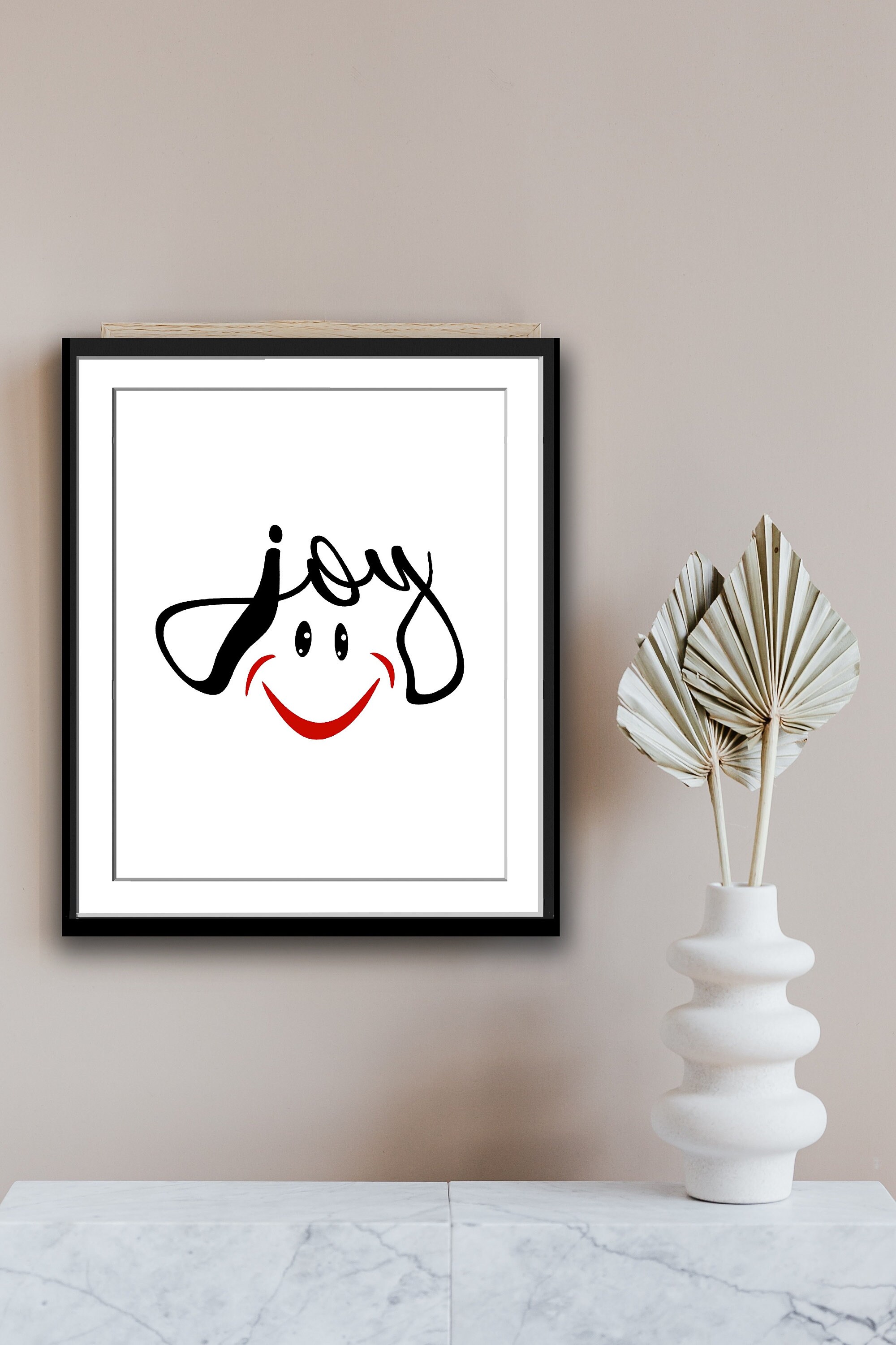 Printable Inspirational Joy Wall Art With Smile | Joy Word Art | Happy ...