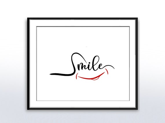 Printable Inspirational Smile Text Print Wall Art Smiles - Etsy