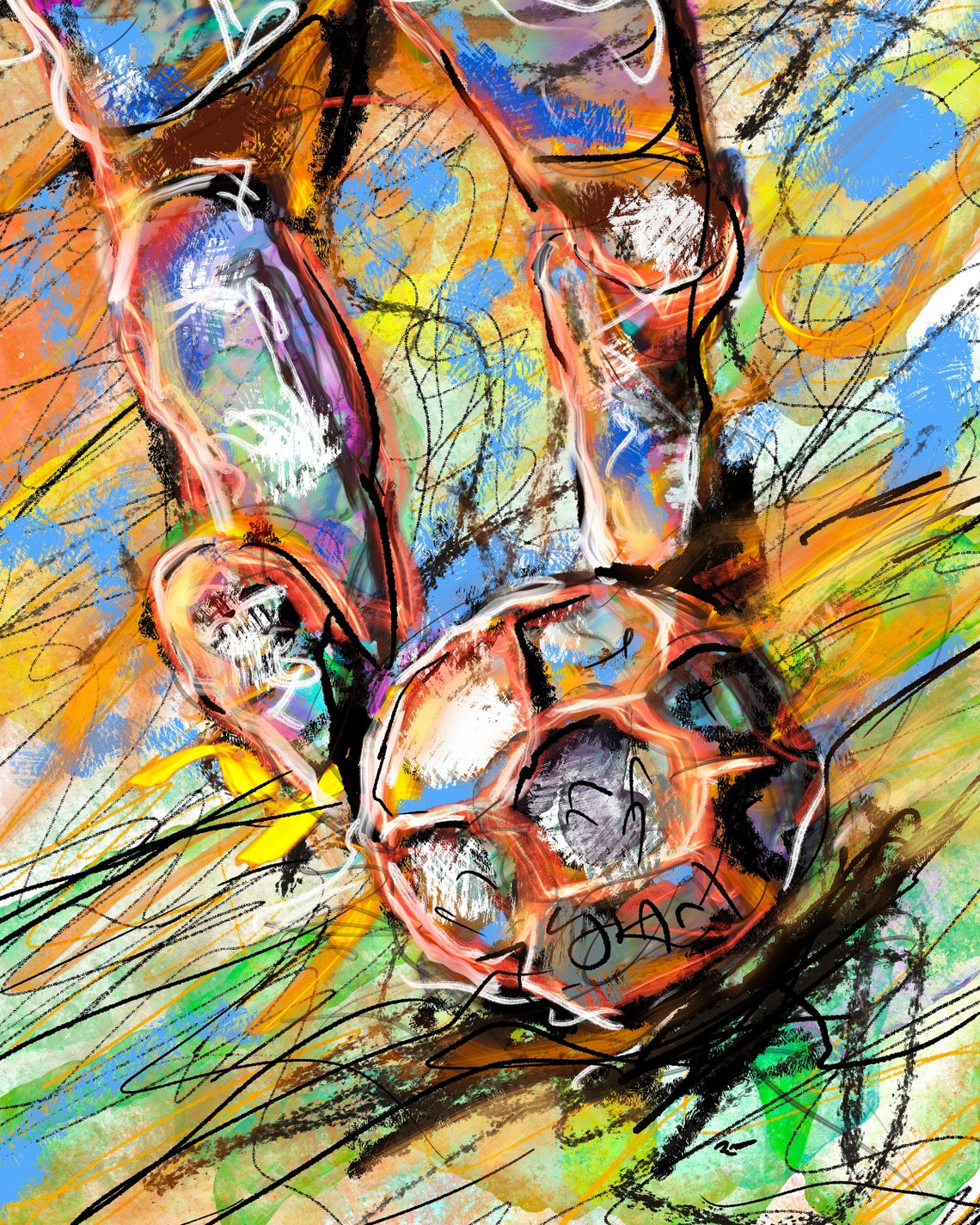 Printable Abstract Futbol Art | Abstract Sport Art | Abstract Soccer ...