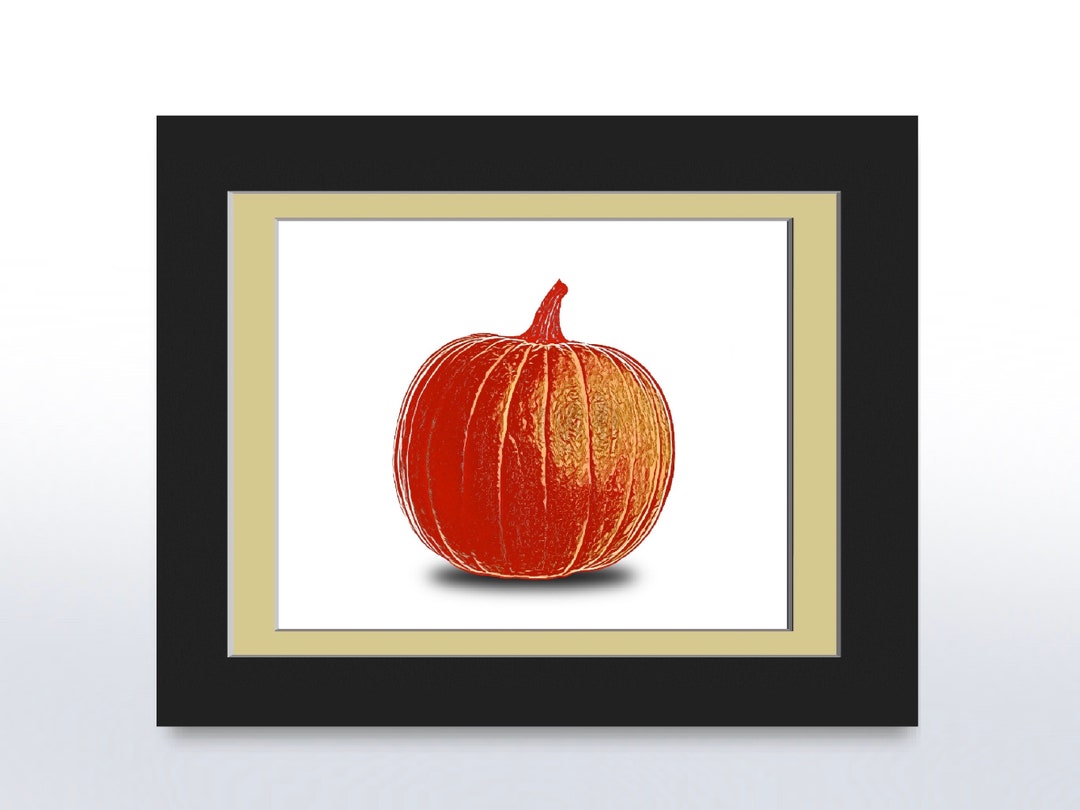 Stylized Pumpkin With Shadow, Realistic, Photo, Wall Art, Instant ...