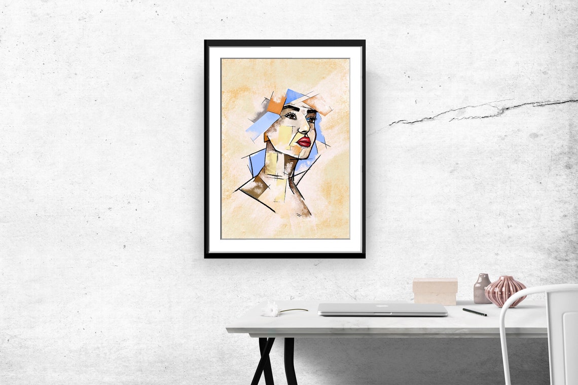 Printable Abstract Portrait Art Abstract Woman's Face - Etsy