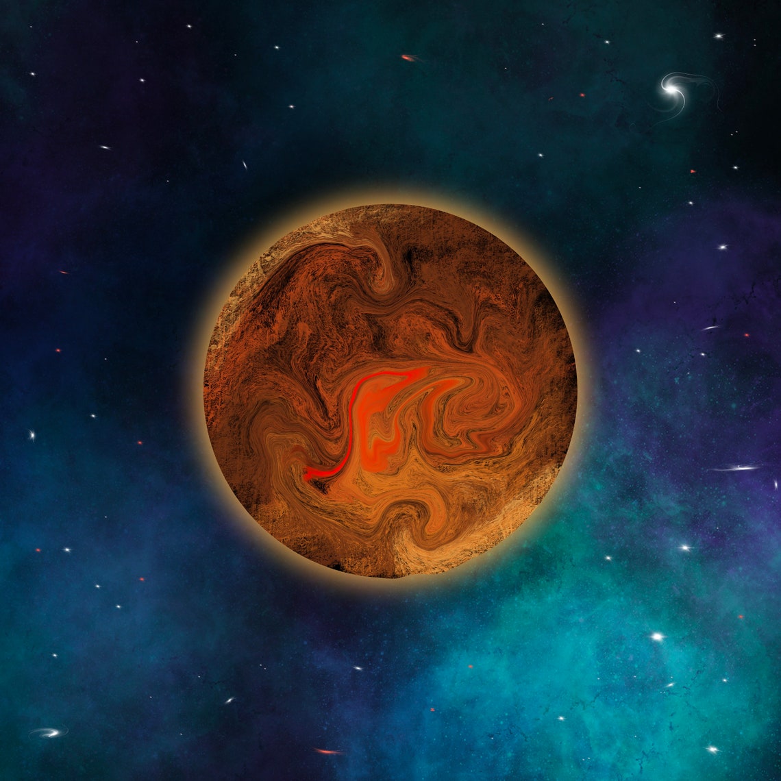 Printable Digital Painting of a Gas Giant Planet, Wall Art, Science ...