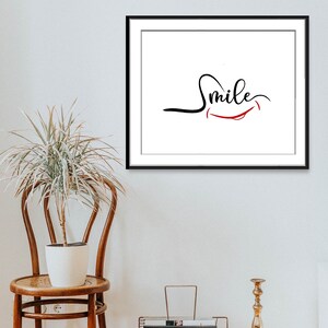 Printable Inspirational Smile Text Print | Wall Art | Smiles | Happy ...