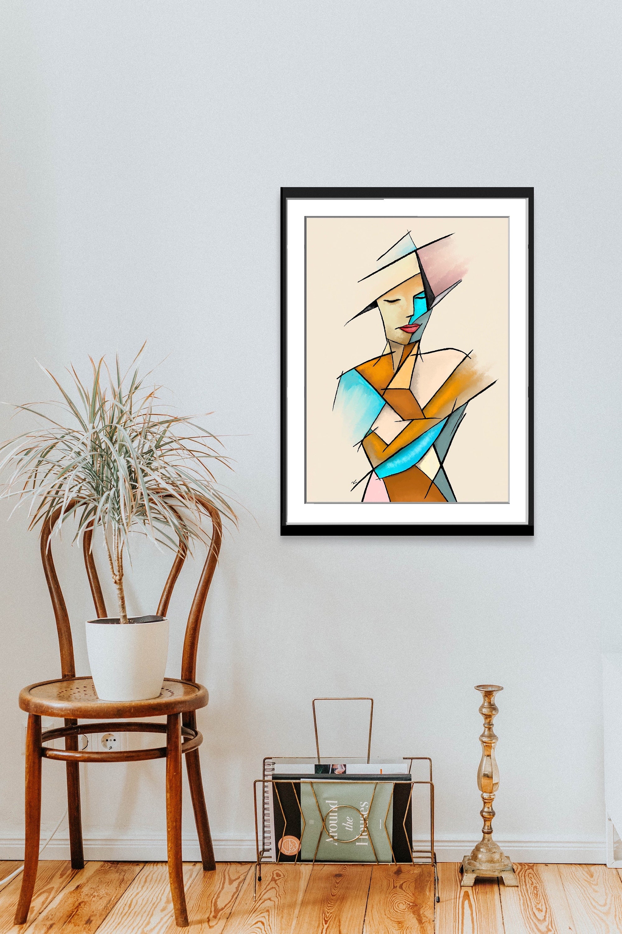 Printable Abstract Portrait Art, Cubist Art of a Woman's Body | Wall ...