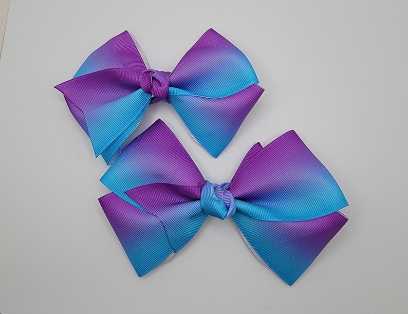 Blue/purple Ombre Hair Bows - Etsy
