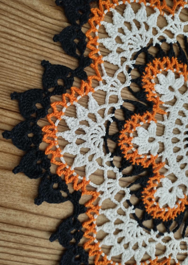 Handmade Crocheted Doily, Crochet Halloween Doily, Halloween Decor ...