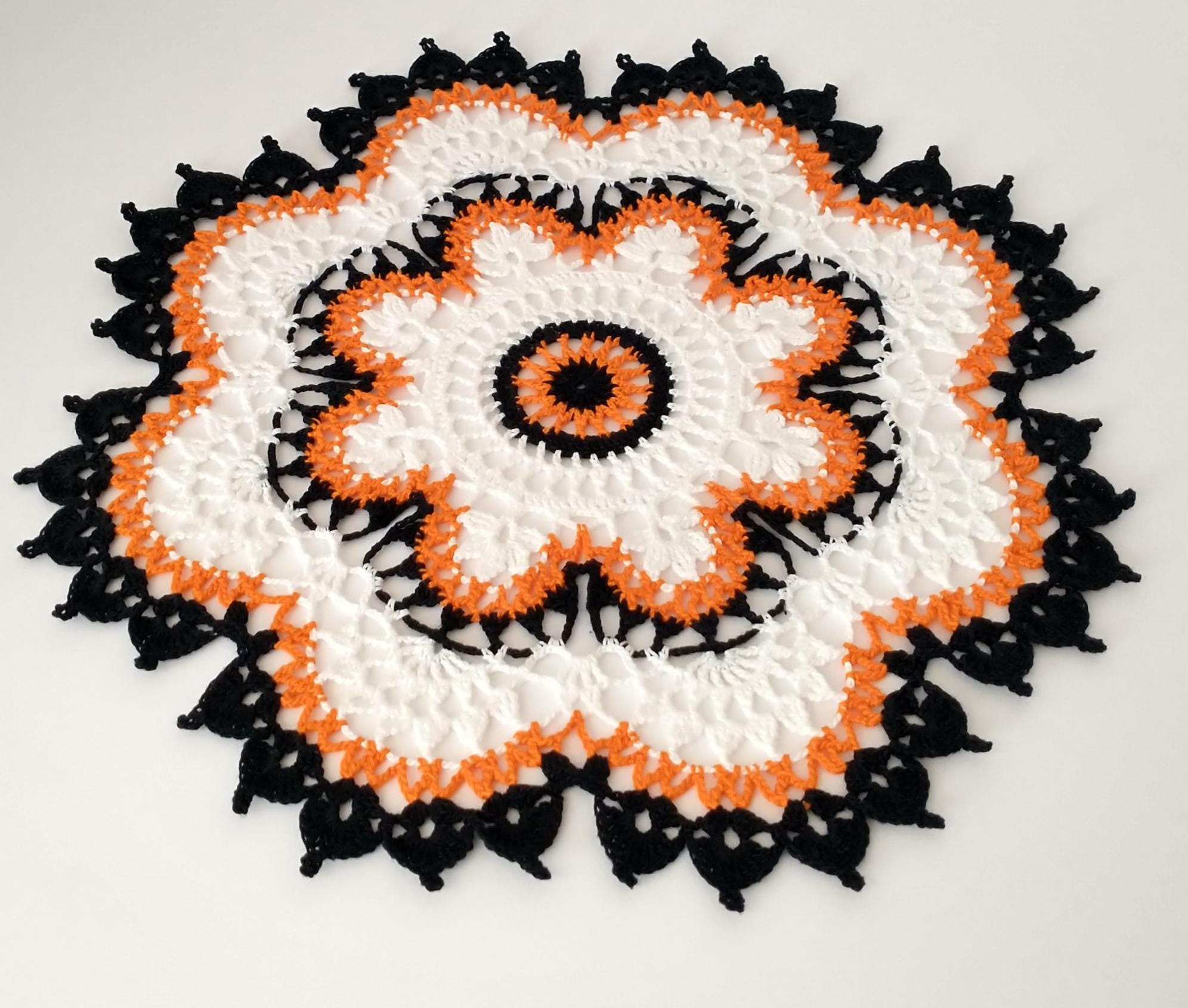 Handmade Crocheted Doily, Crochet Halloween Doily, Halloween Decor ...