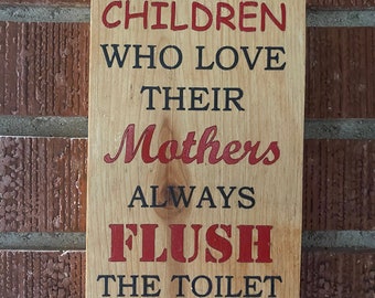 Flush Sign, Funny Bathroom Sign, Don't Forget to Flush Sign, Bathroom ...