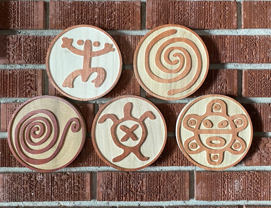 5 Pc Taino Wooden Plaque Set - Etsy