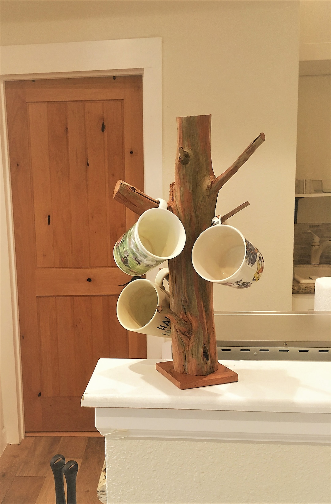 Red Cedar Rustic Mug Holder: South Texas Wood Mug Tree - Etsy