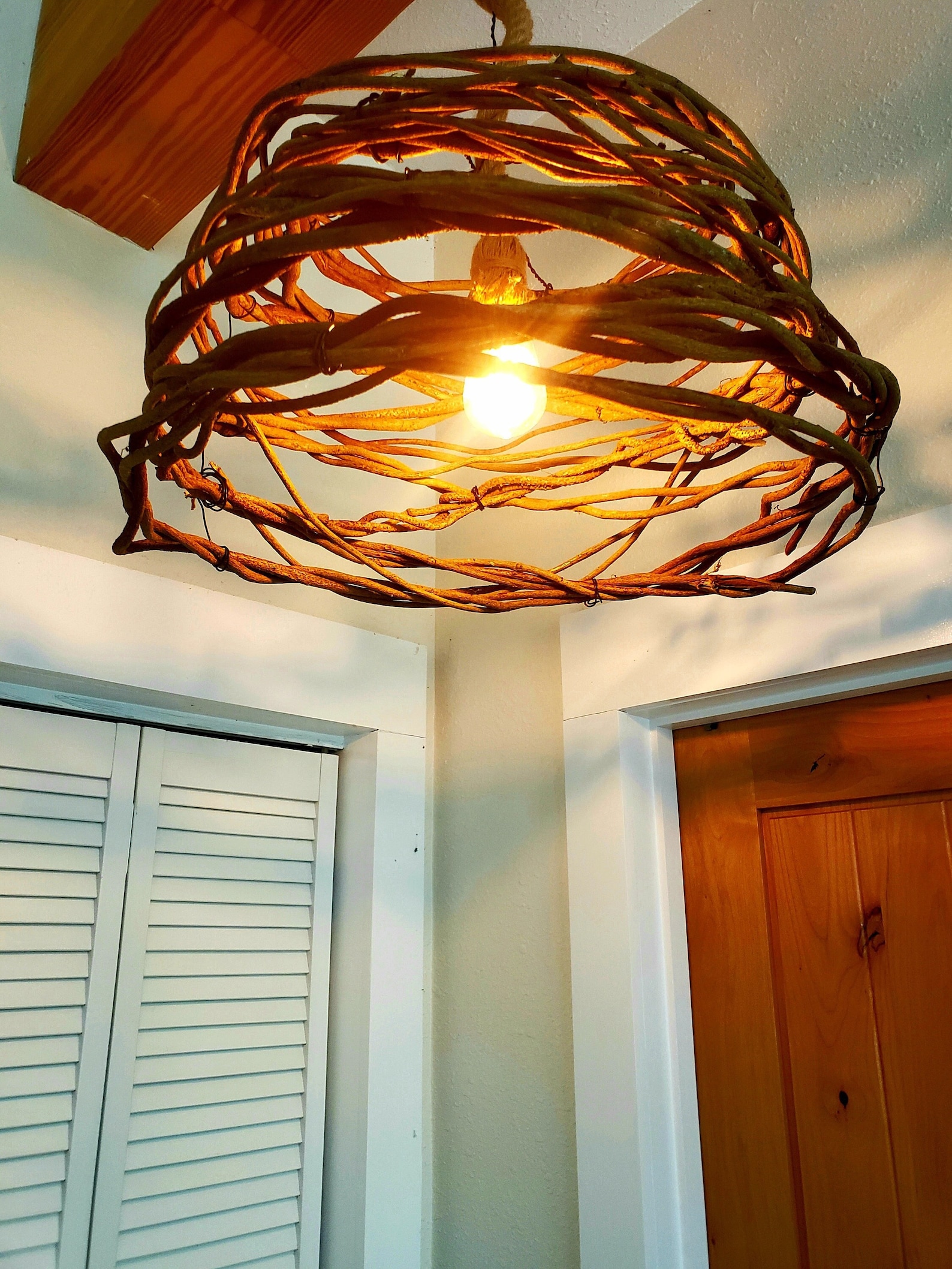 Rustic Pendant Light, Wood Pendant Lighting, Kitchen Island Light ...