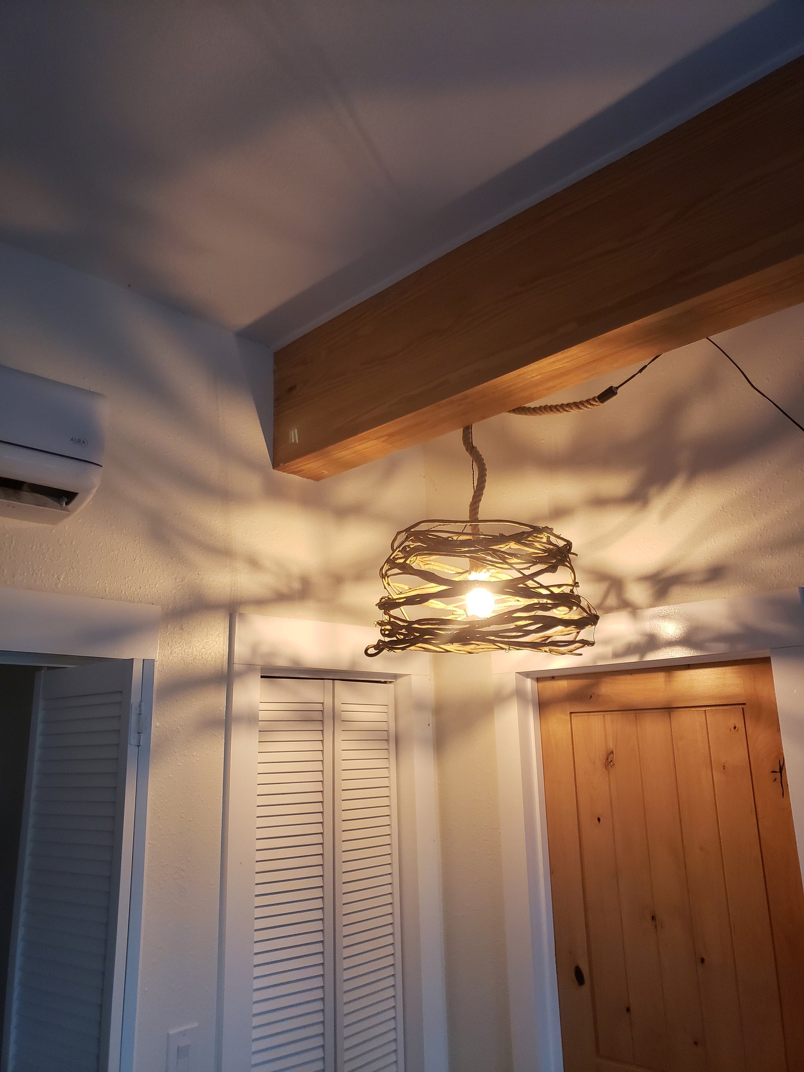 Rustic Pendant Light, Wood Pendant Lighting, Kitchen Island Light ...