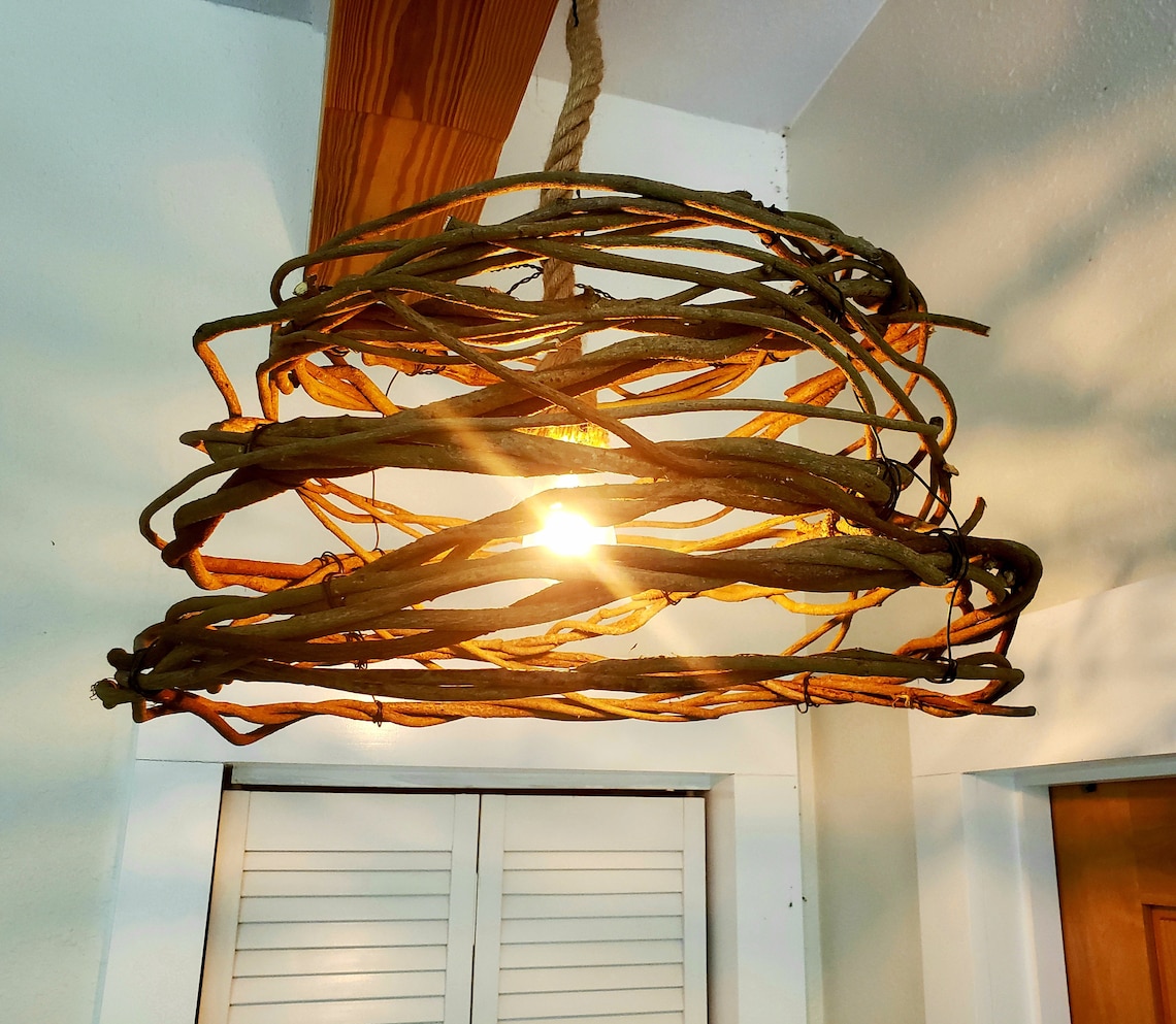 Rustic Pendant Light Wood Pendant Lighting Kitchen Island - Etsy