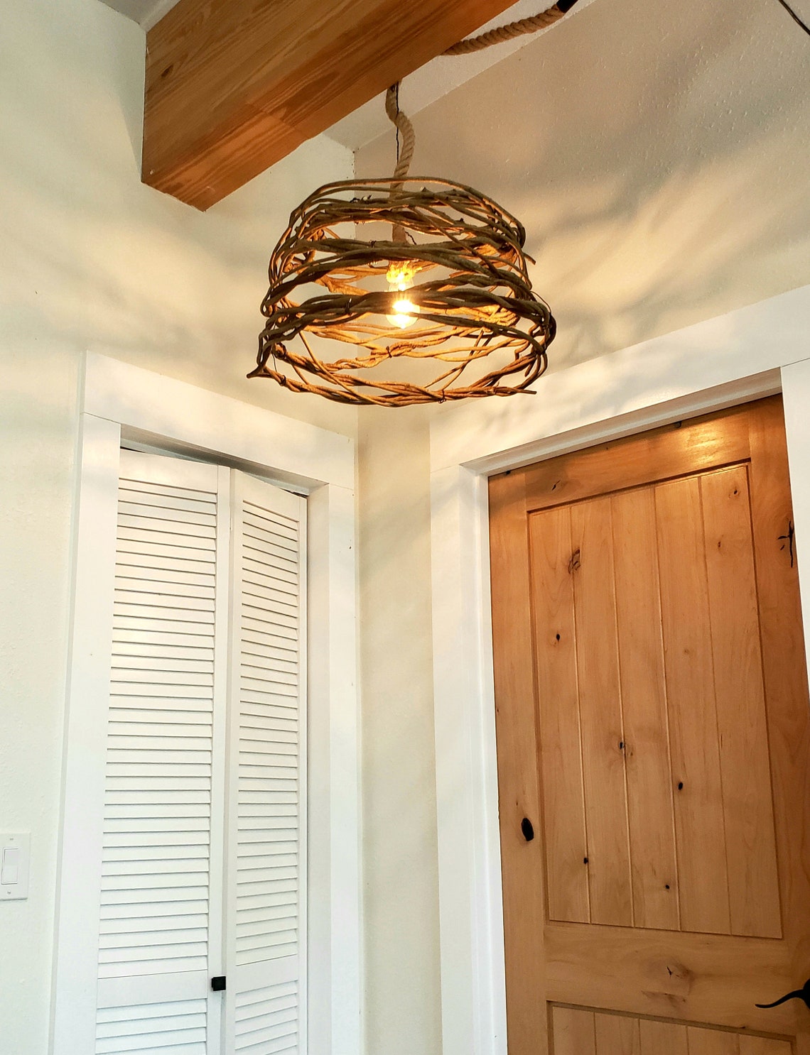 Rustic Pendant Light Wood Pendant Lighting Kitchen Island - Etsy