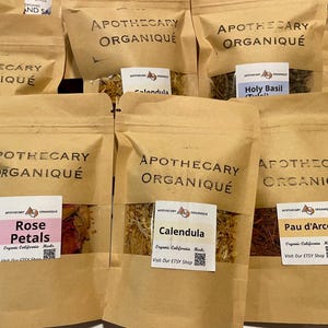 Organic Herb Packs | Fresh Dried Apothecary Herbs in Vintage Packs - Etsy