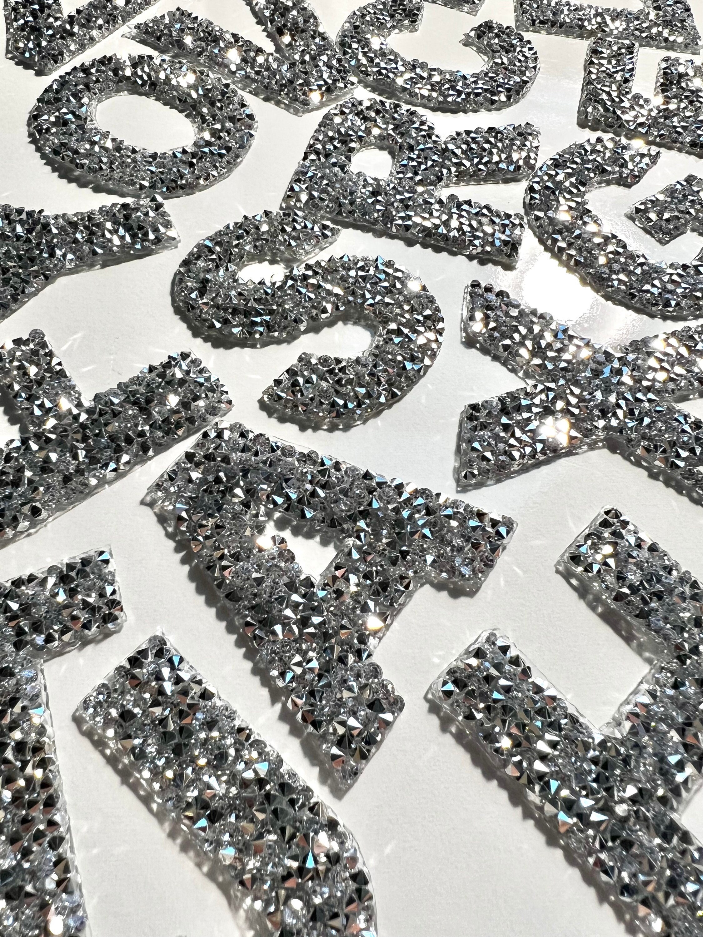 Silver Rhinestone Iron on Letter Patch Applique Single - Etsy