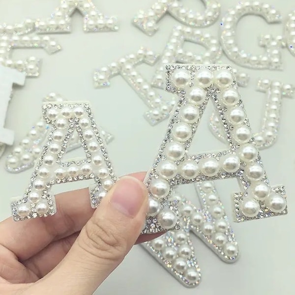 Rhinestone Iron on Letter Patches - Etsy