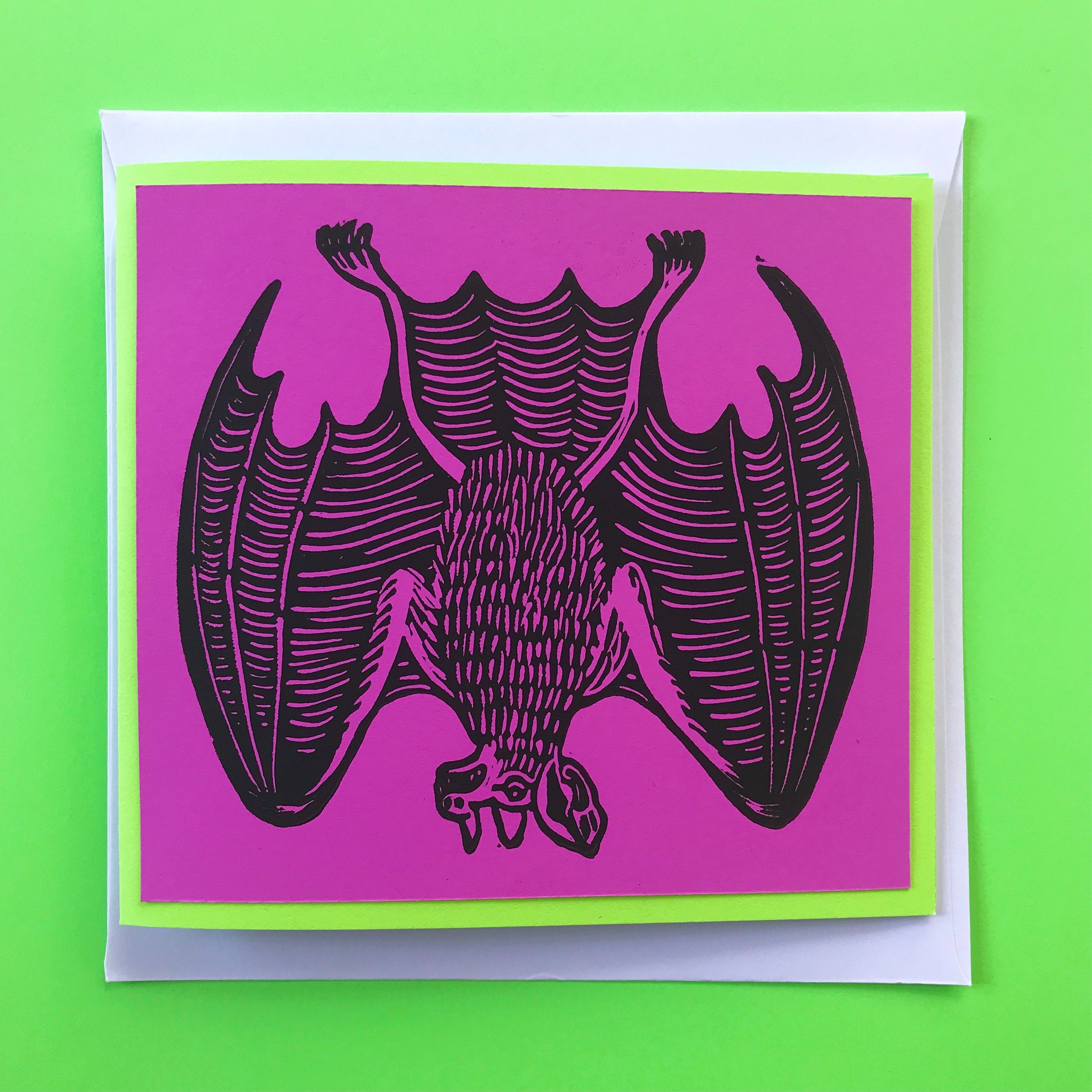 Bat Greetings — Bat Halloween Card - Etsy