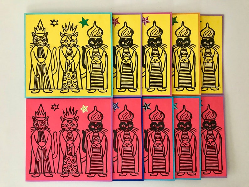 We Three Cats — Cat Christmas Greeting Card - Etsy